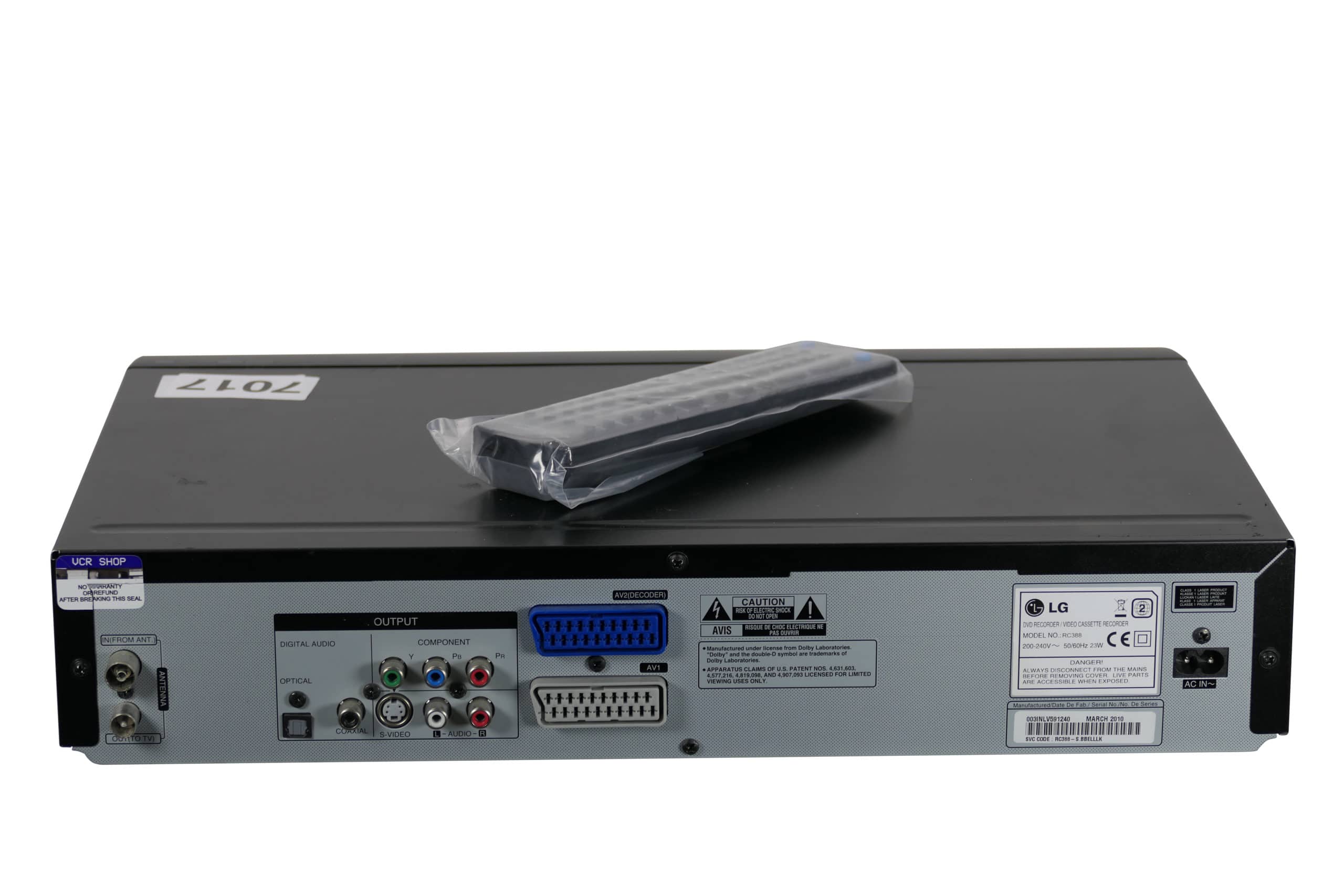 LG RC388 - VHS & DVD recorder | VCRShop