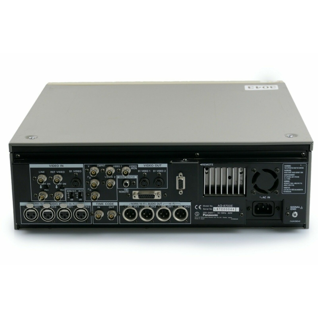 Panasonic AG-8700E | Professional Super VHS Recorder | Time Base ...