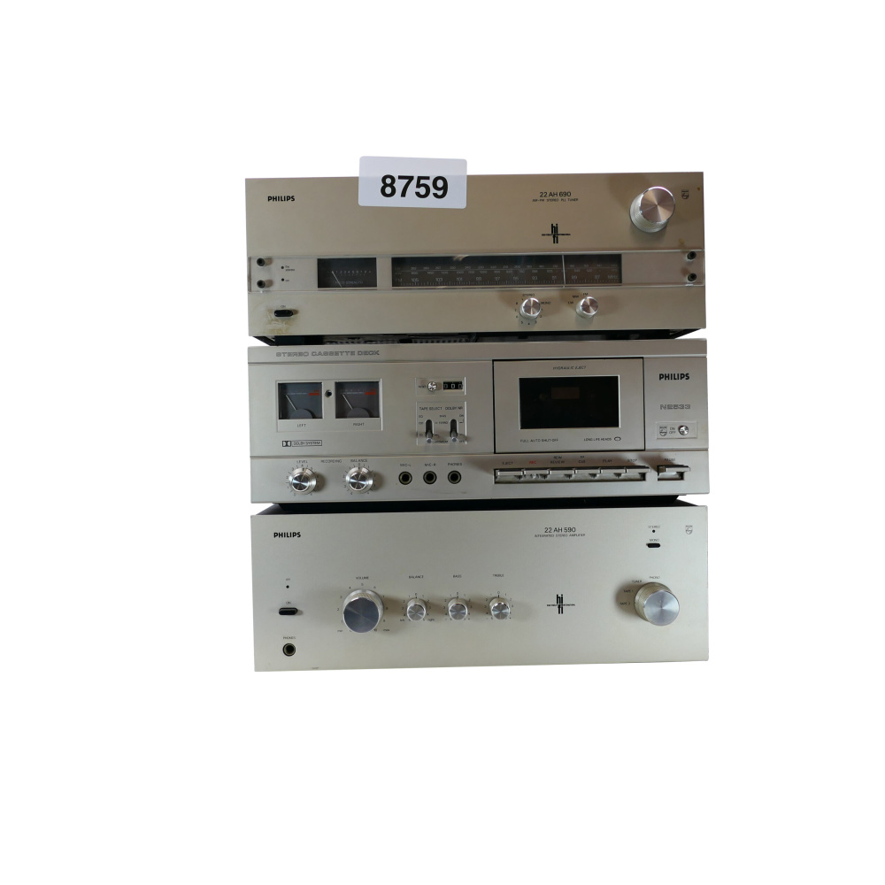 Philips N2533 | Stereo Cassette Deck + 22-AH-690 Integrated Stereo ...